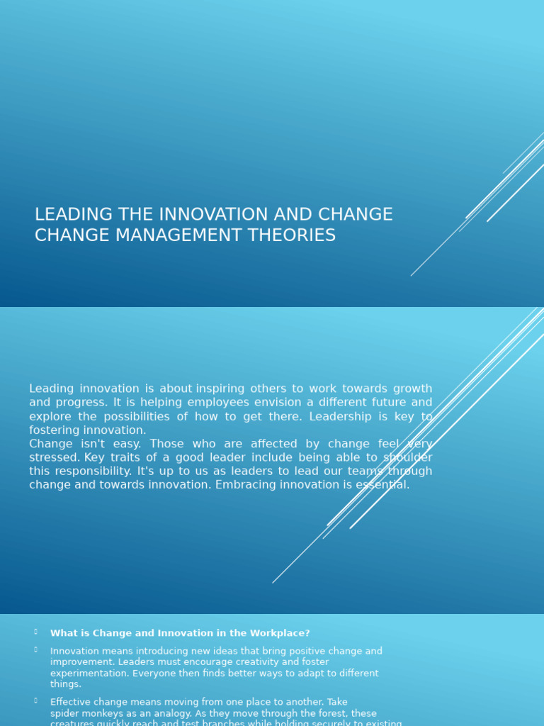 Leading Change and Innovation Strategies | PDF | Change Management ...