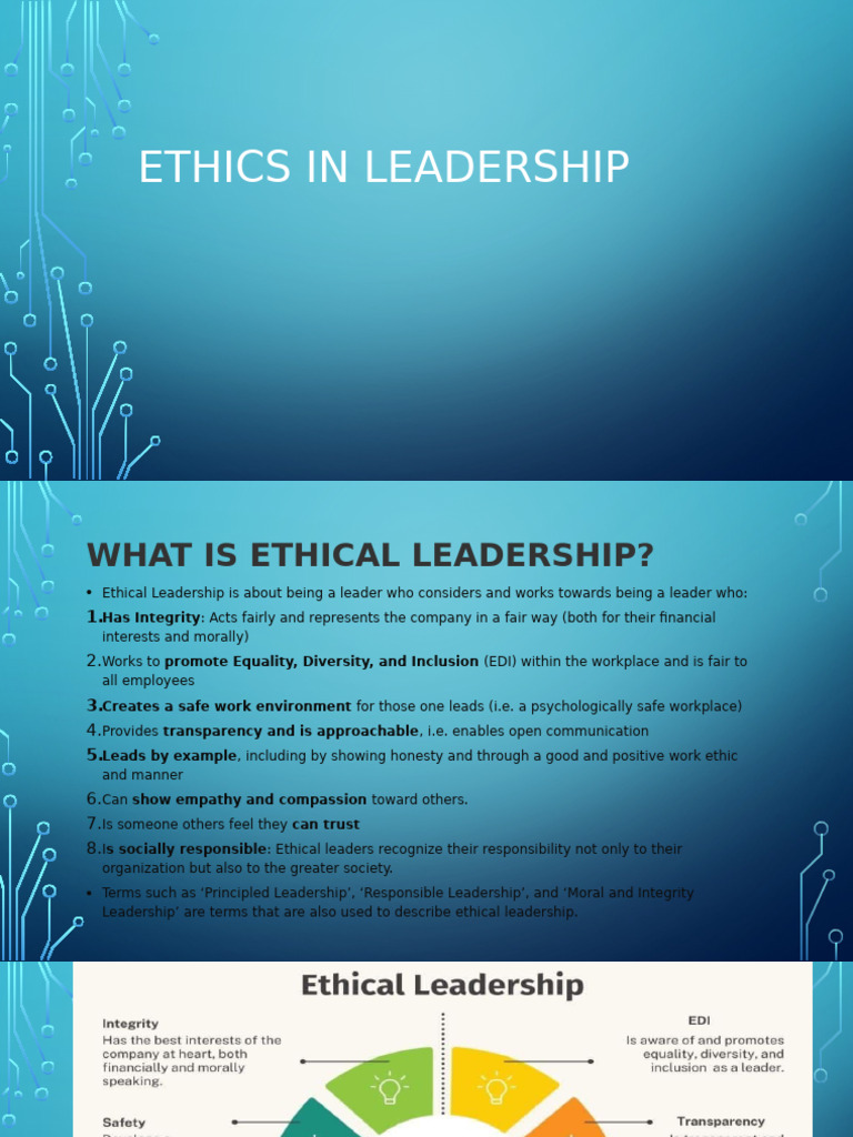 Ethics in Leadership | PDF | Leadership | Integrity