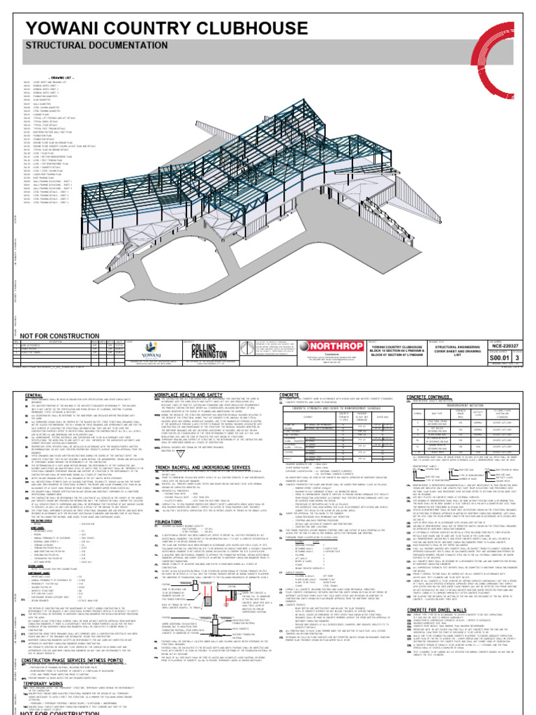 S00.01 STRUCTURAL ENGINEERING COVER SHEET AND DRAWING LIST Revision 3-Merged | PDF | Concrete ...