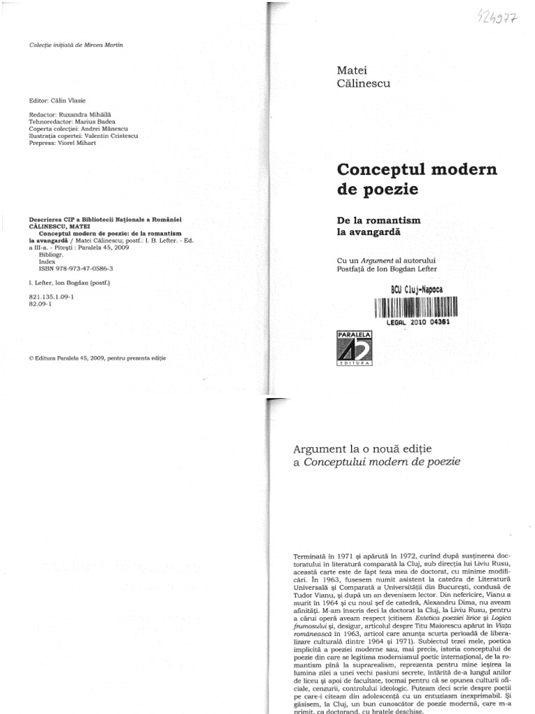 Calinescu Matei-Conceptul Modern de Poezie-2009 | PDF