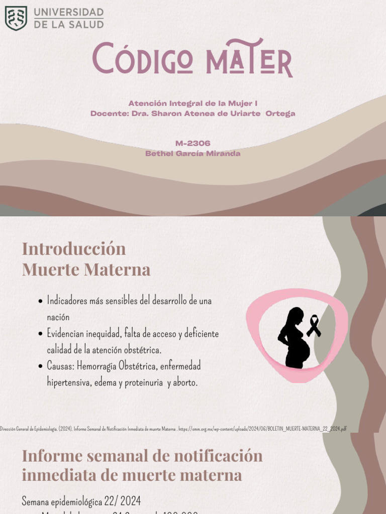Código Mater | PDF | Muerte materna | Enfermedades y trastornos