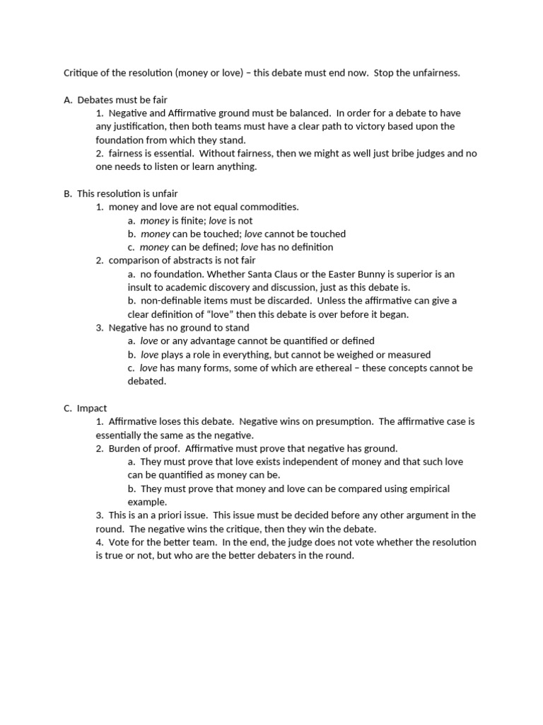 Critique of the resolution | PDF