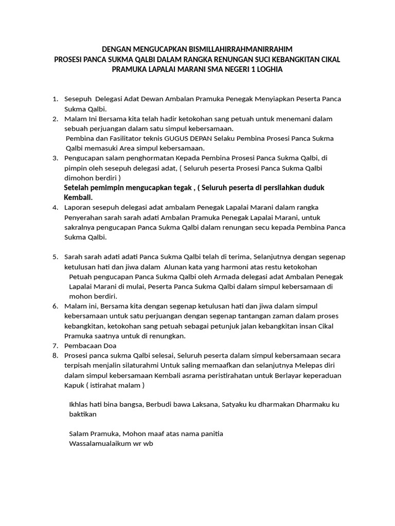 Protokol Rama Tama | PDF | Agama & Spiritualitas