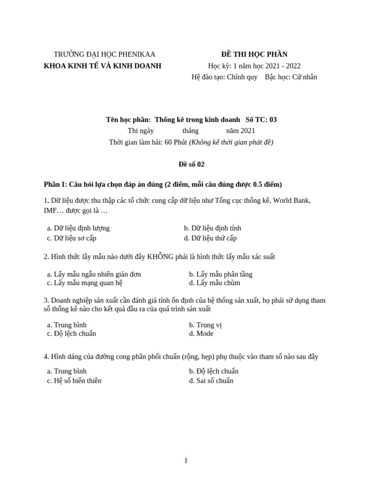 De Thi Giua Ky 2 | PDF