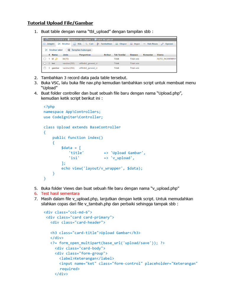 Tutorial Upload File | PDF