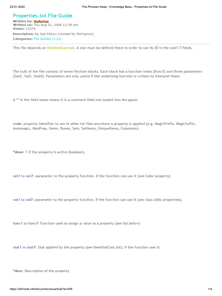 Properties | PDF | Text File | Software