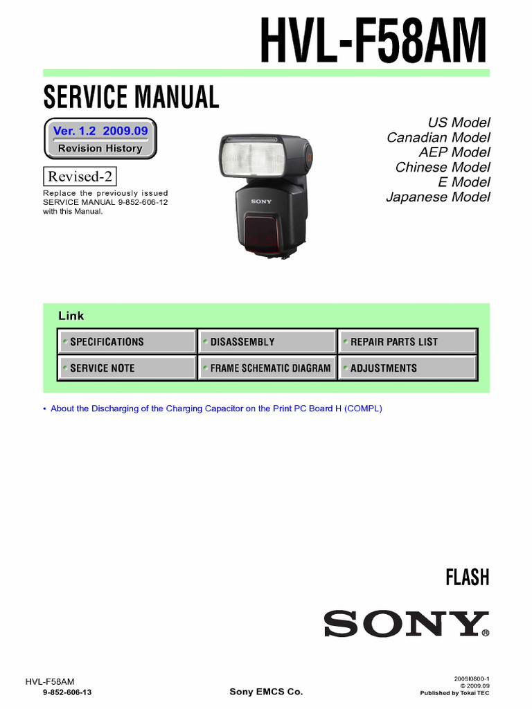 Sony Hvl-F58am SM Ver.1.2 | PDF