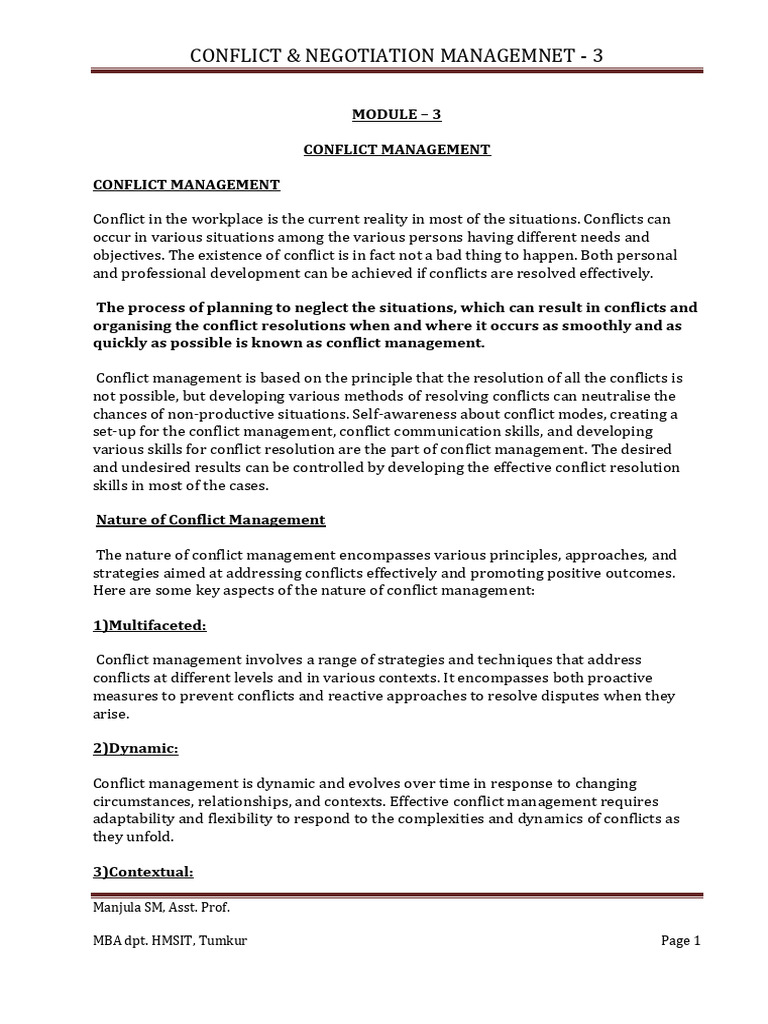 MODULE 3 C & NM | PDF | Negotiation | Conflict Resolution