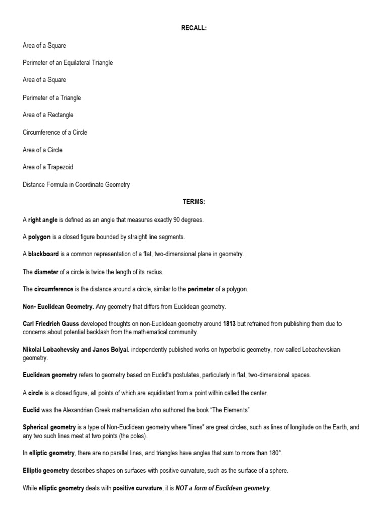 Prelim Reviewer | PDF | Geometry | Line (Geometry)