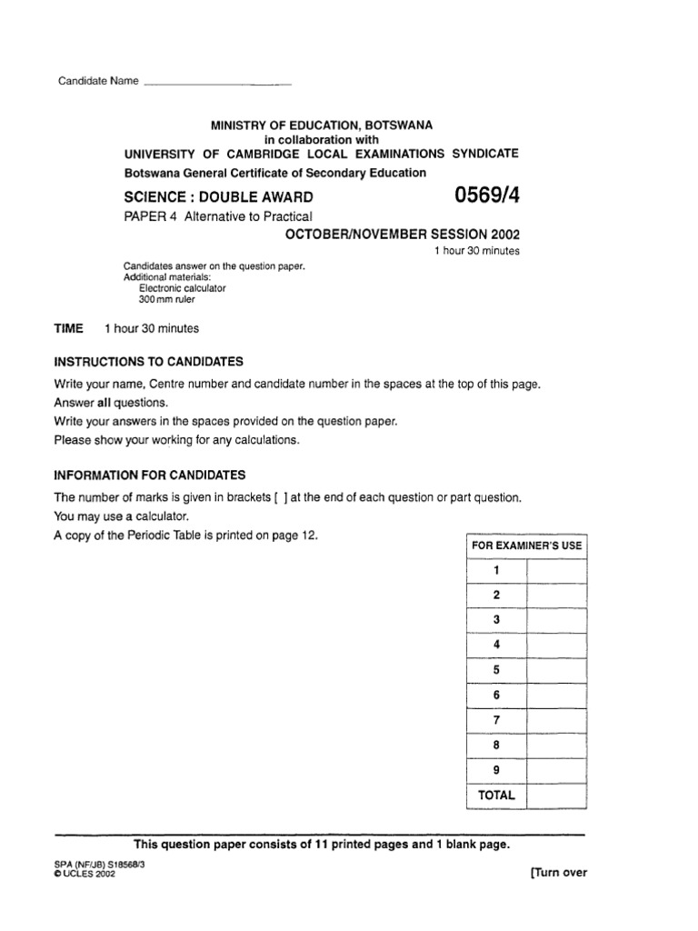 Bgcse Sda Paper 4 2002 | PDF
