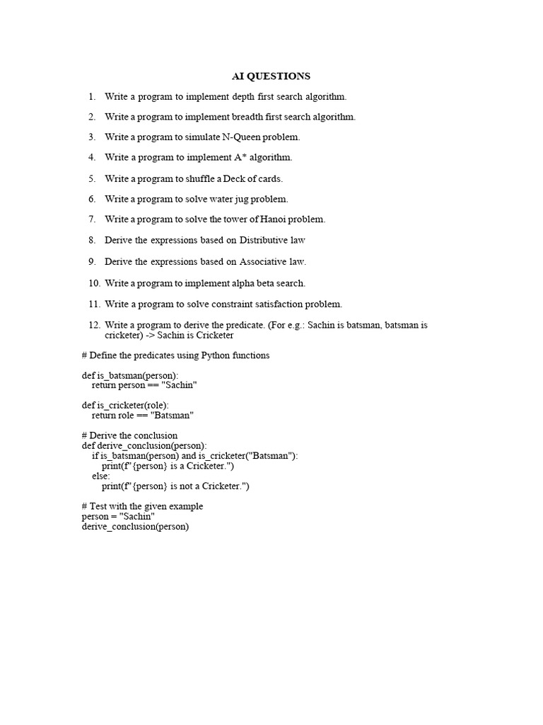 AI QUESTIONS | PDF