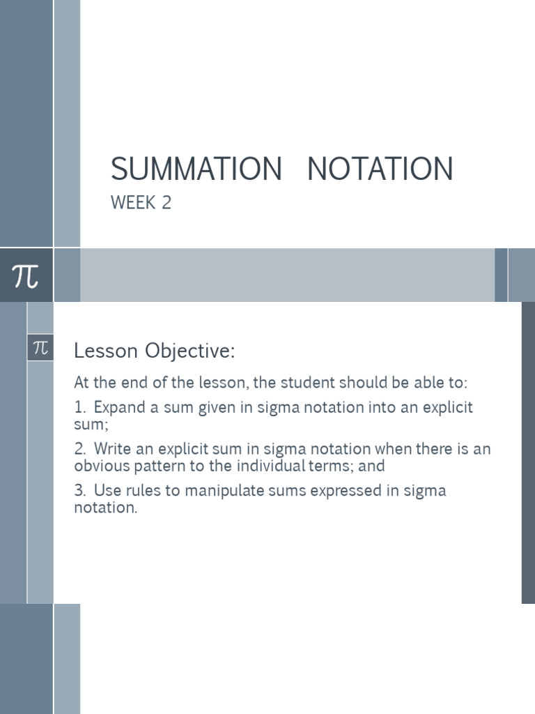Mm7 Week 2summation Notation | PDF | Summation | Mathematics