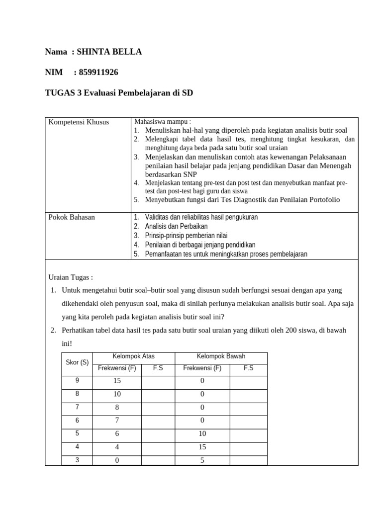 Tugas 3 Evaluasi Shinta | PDF