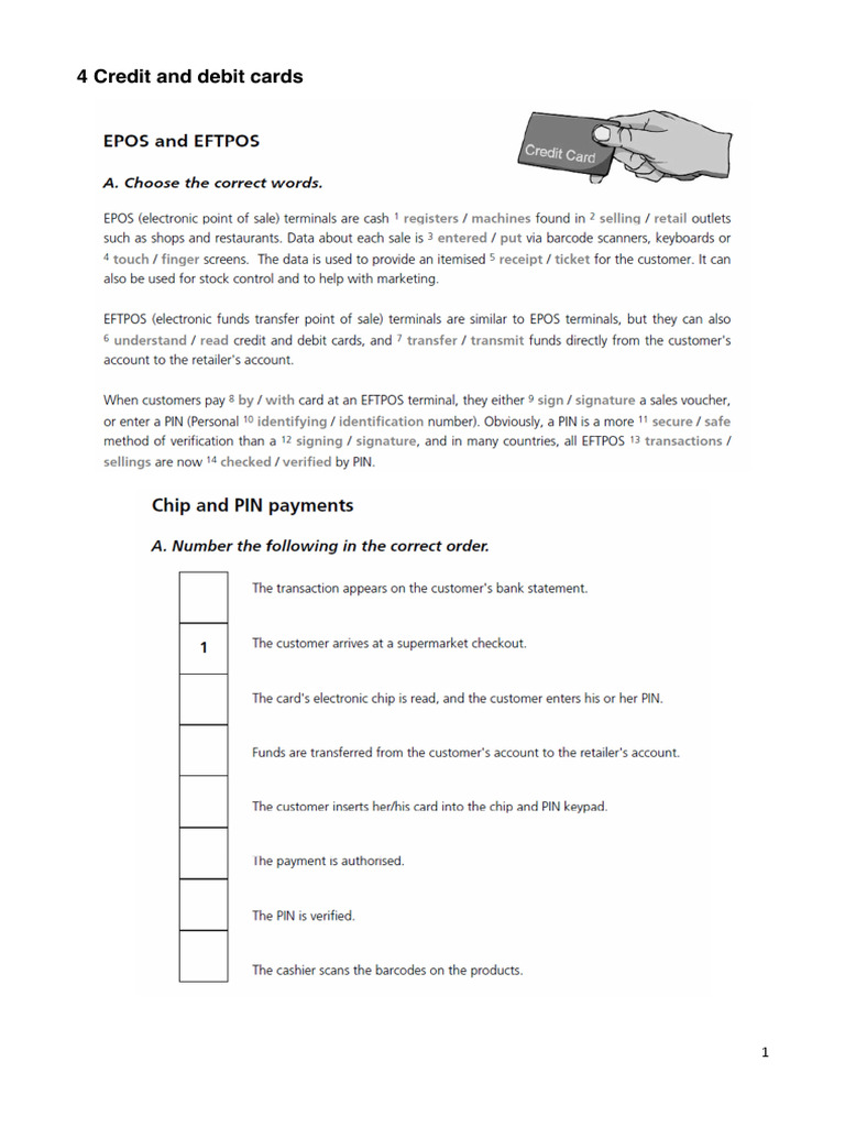 Activity Banking2 Worksheets | PDF