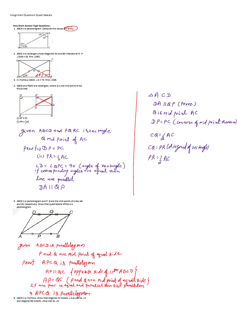 Quadrilateral Geometry Problems Solutions | PDF
