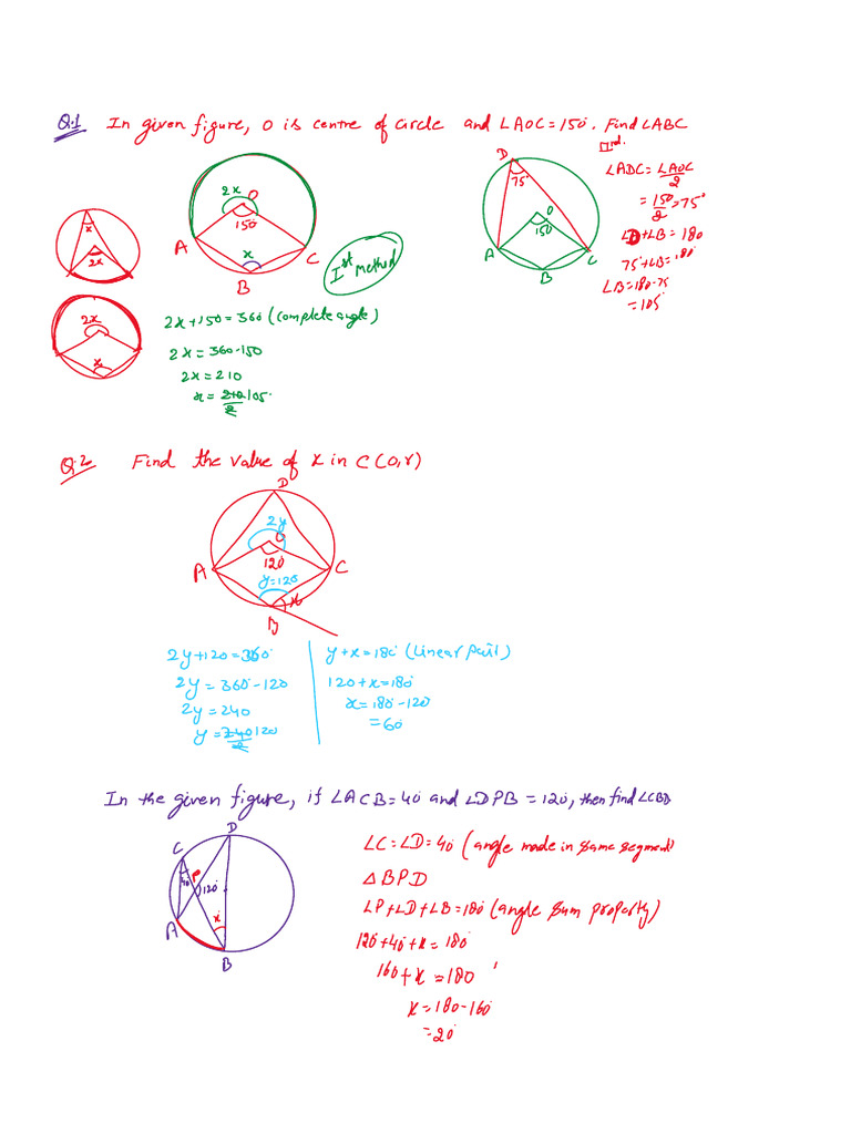 Circle Assignment Solutions 9R02 | PDF