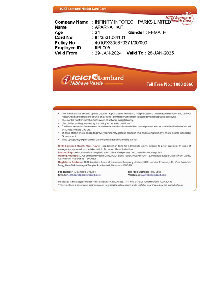 Employee Insurance Policy Details | PDF