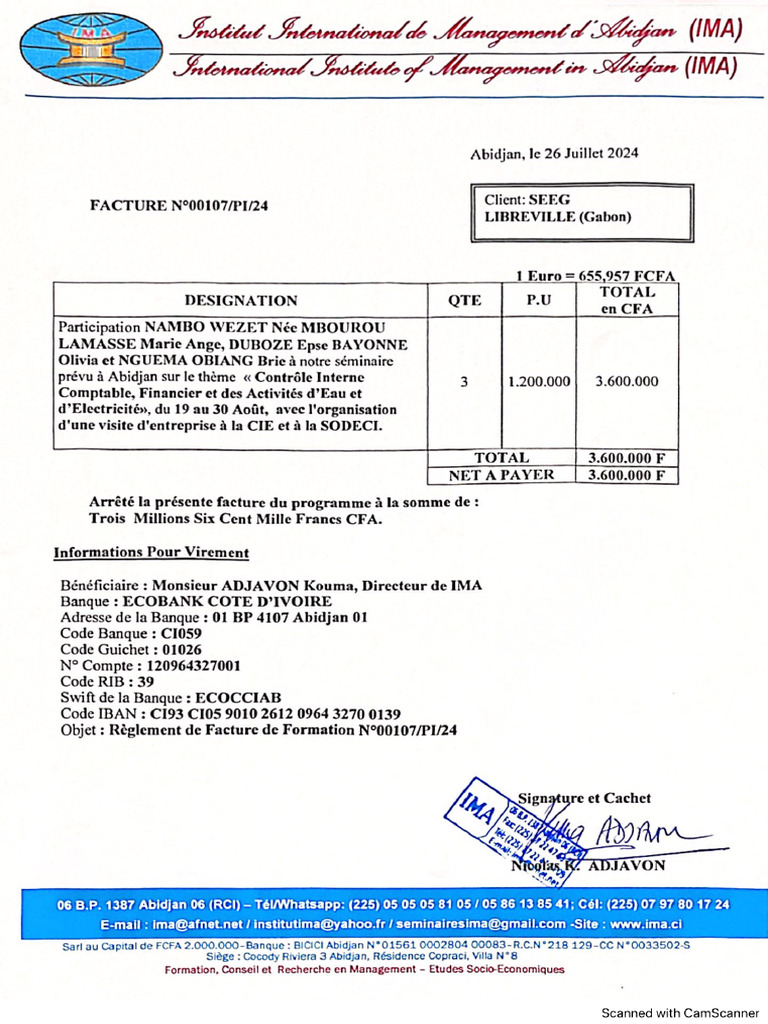 Facture SEEG, 2me Groupe | PDF