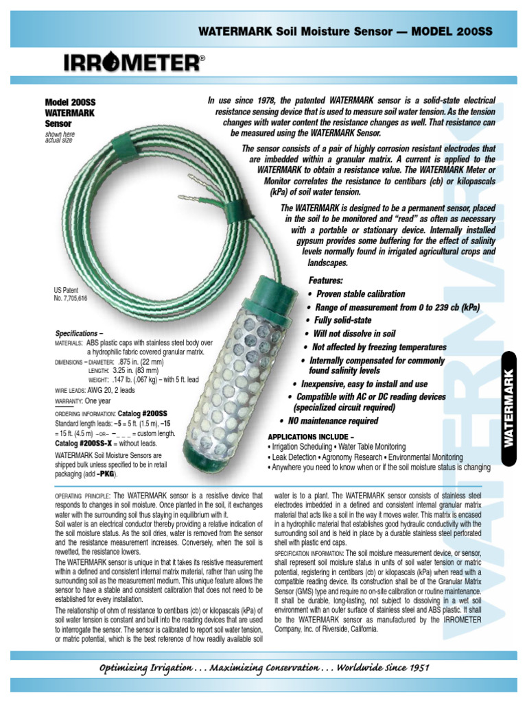 403 Watermark Sensor-web | PDF | Soil | Electrical Resistance And Conductance