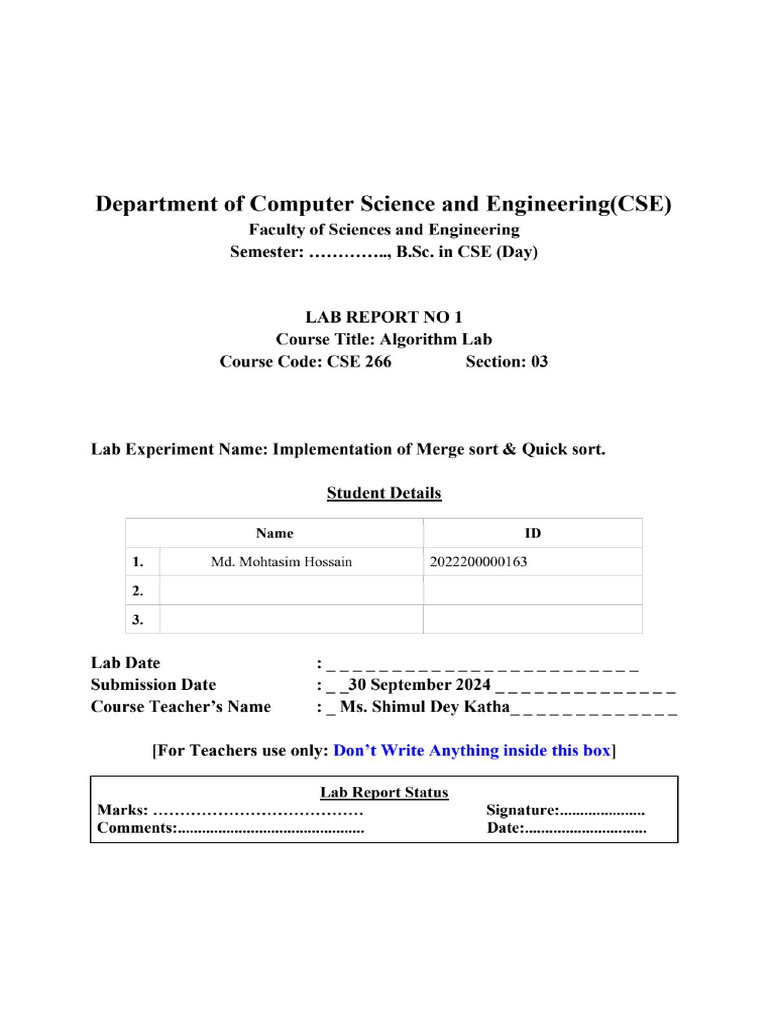 Lab Report 1 Algorithm | PDF