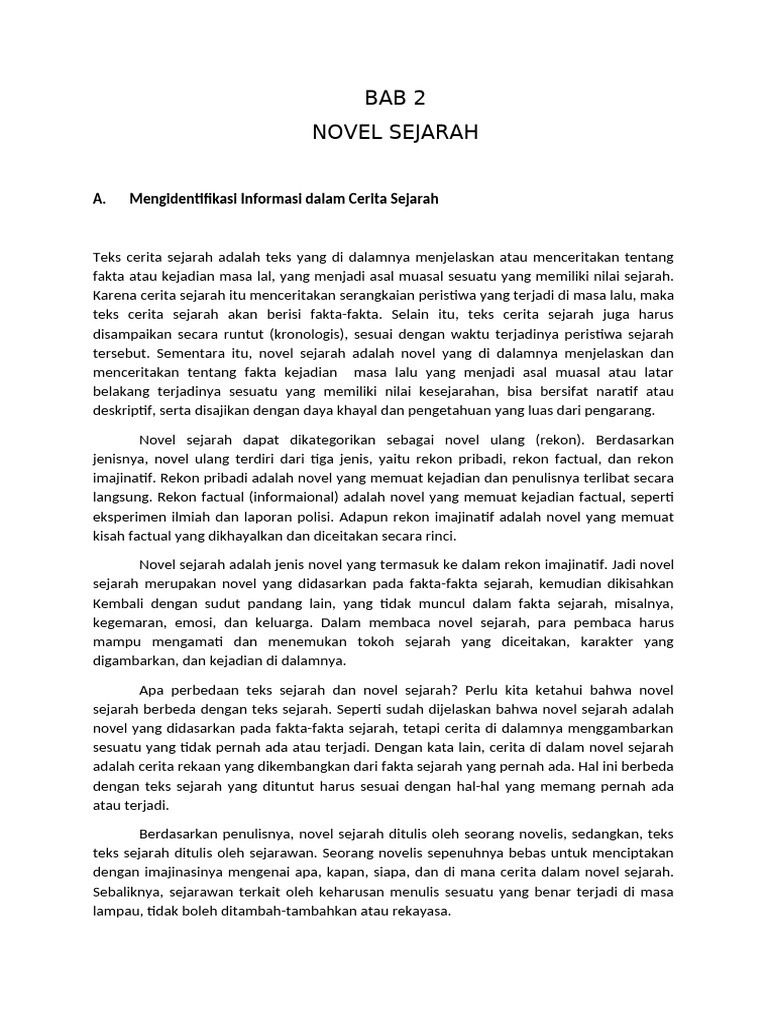 BAB 2 Novel Sejarah | PDF | Filsafat | Klasik