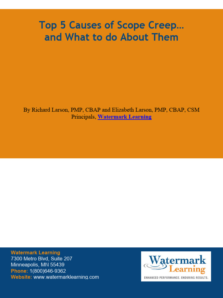 Top 5 Causes of Scope Creep | PDF | Scope (Computer Science) | Business