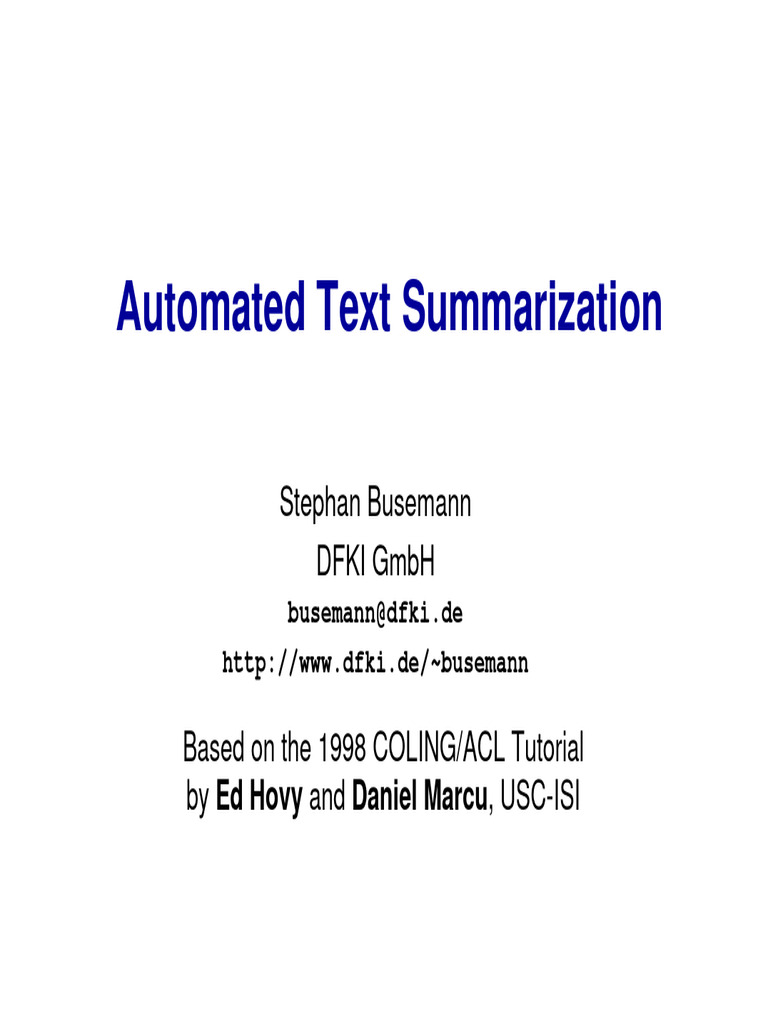 Summarization | PDF