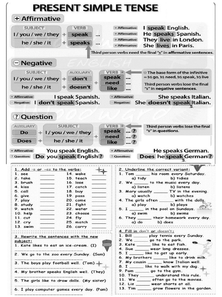Present Simple Theory and Excercises | PDF