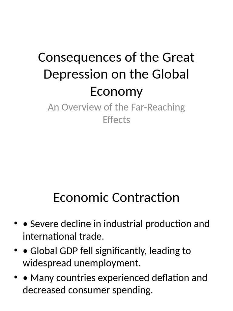 Great Depression's Global Economic Impact | PDF