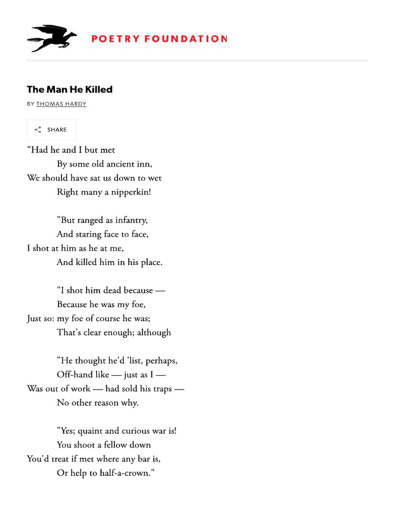 The Man He Killed | PDF