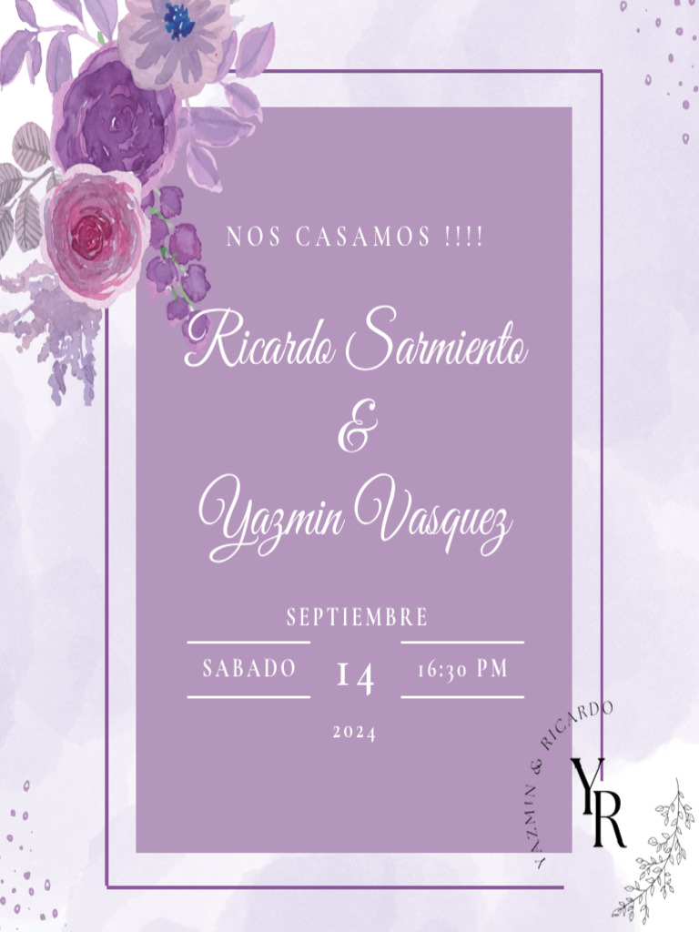 Invitación Matrimonio Ricardo Yazmin - 240913 - 131819 | PDF