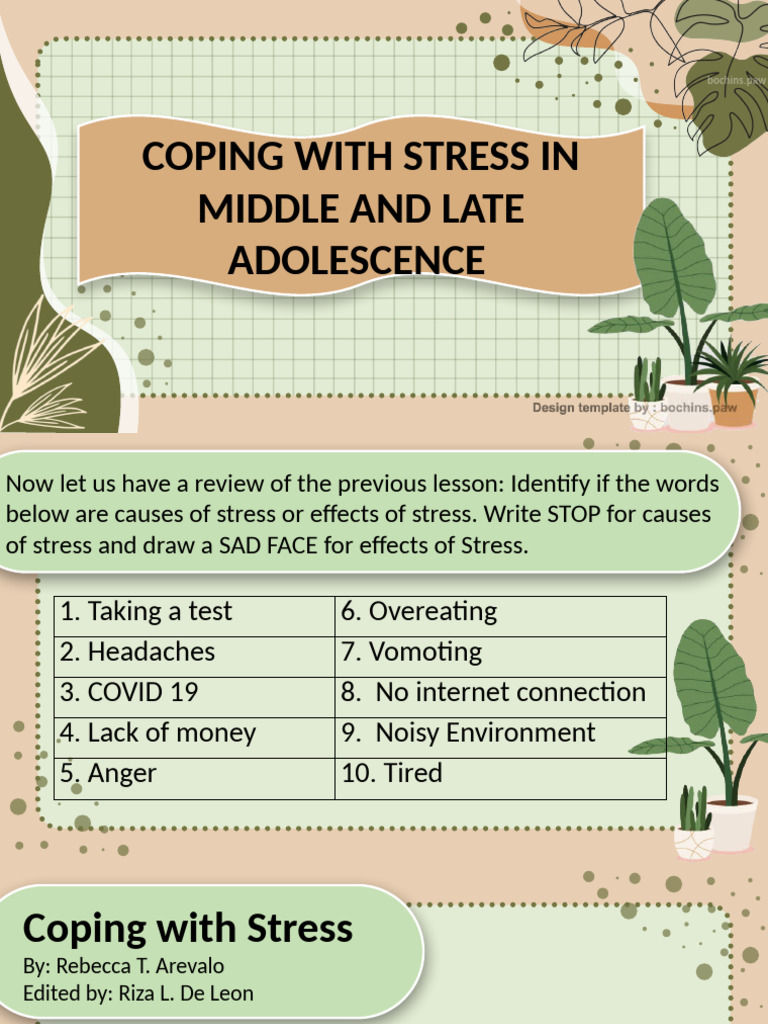 Per-Dev.-COPING WITH STRESS | PDF | Stress (Biology) | Feeling