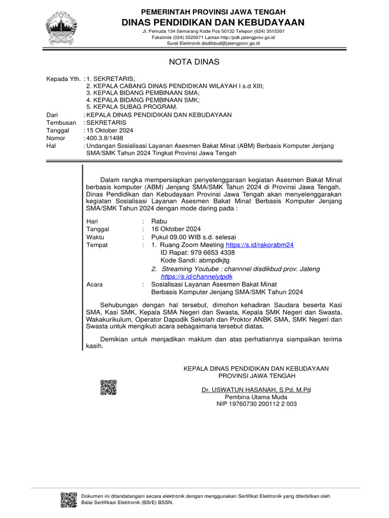 Nd. Und Sosialisasi Abm Sma SMK 2024 | PDF | Ilmu Sosial