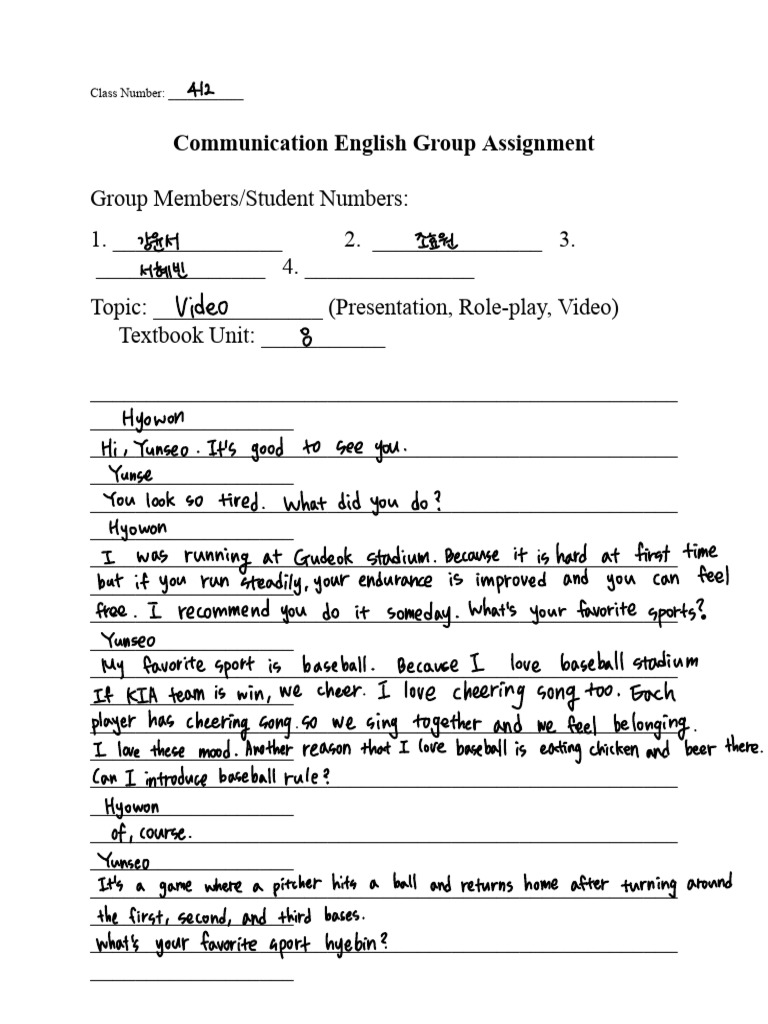 Communication English Group Assignments | PDF | Sports & Recreation