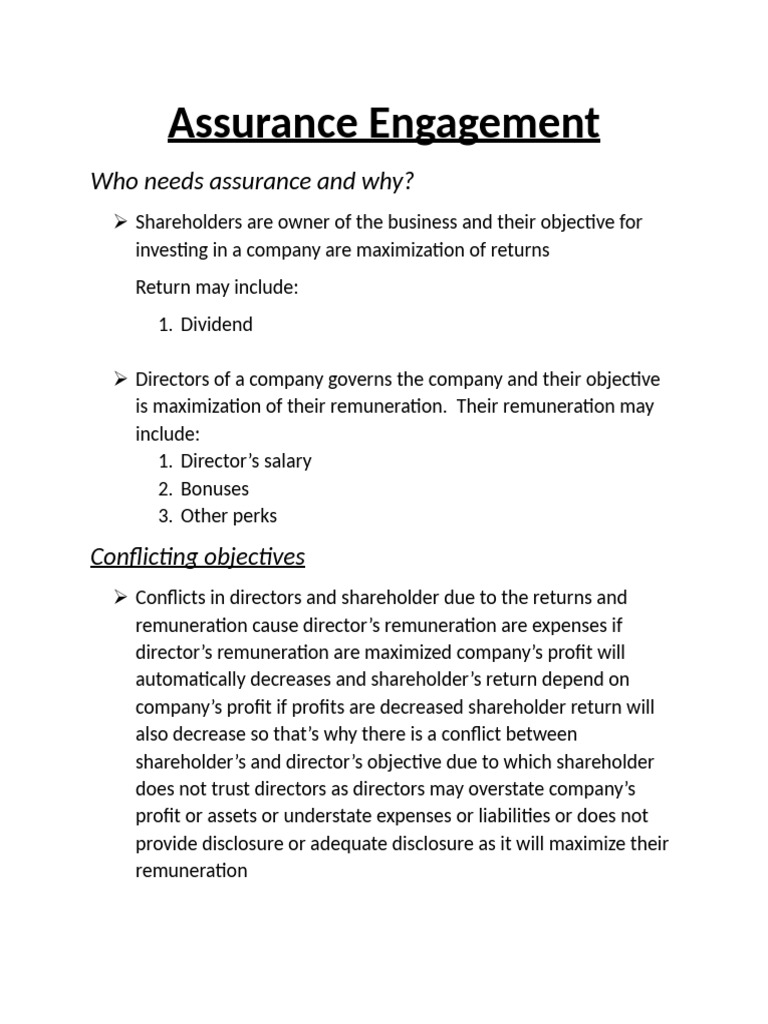 Assurance Engagement | PDF | Audit | Accounting