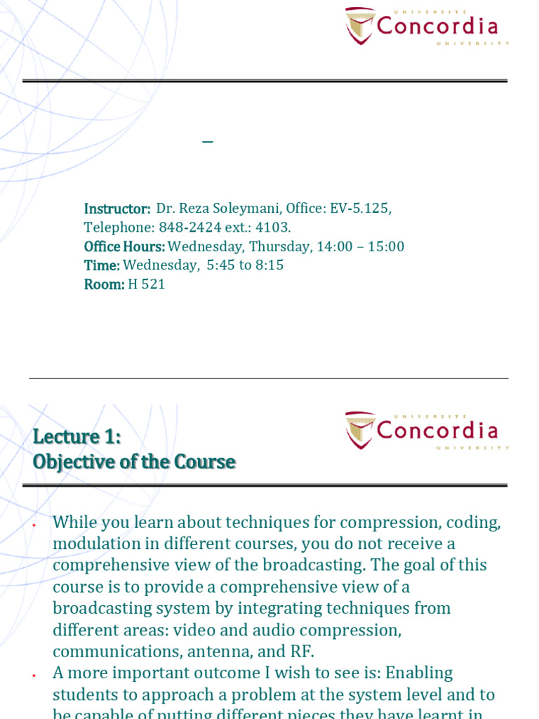 Lecture 1 | PDF | Video | Television