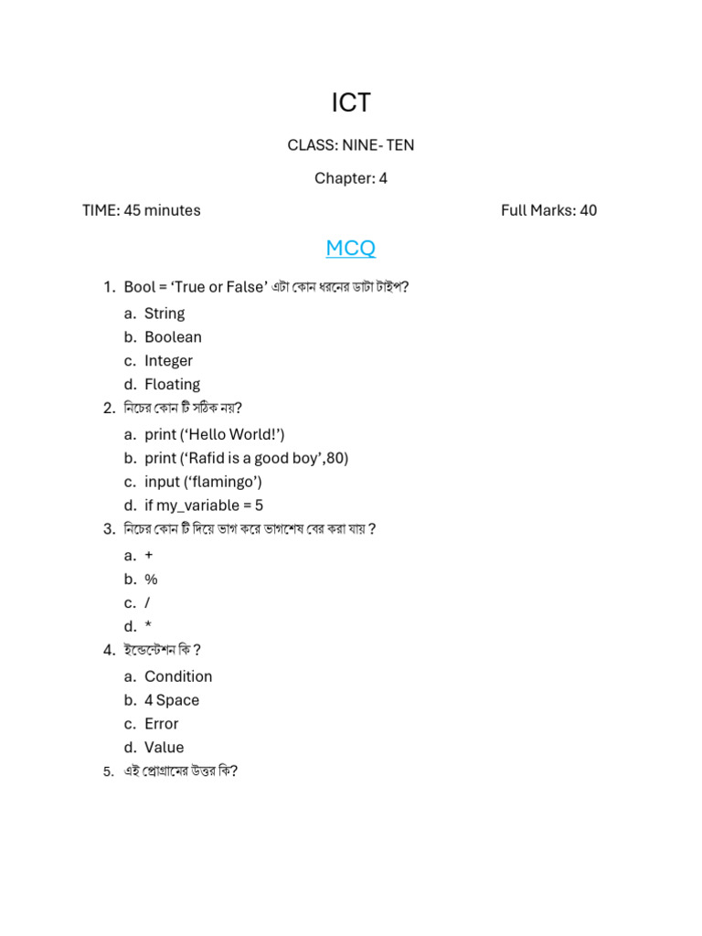 Define Ict Class 9