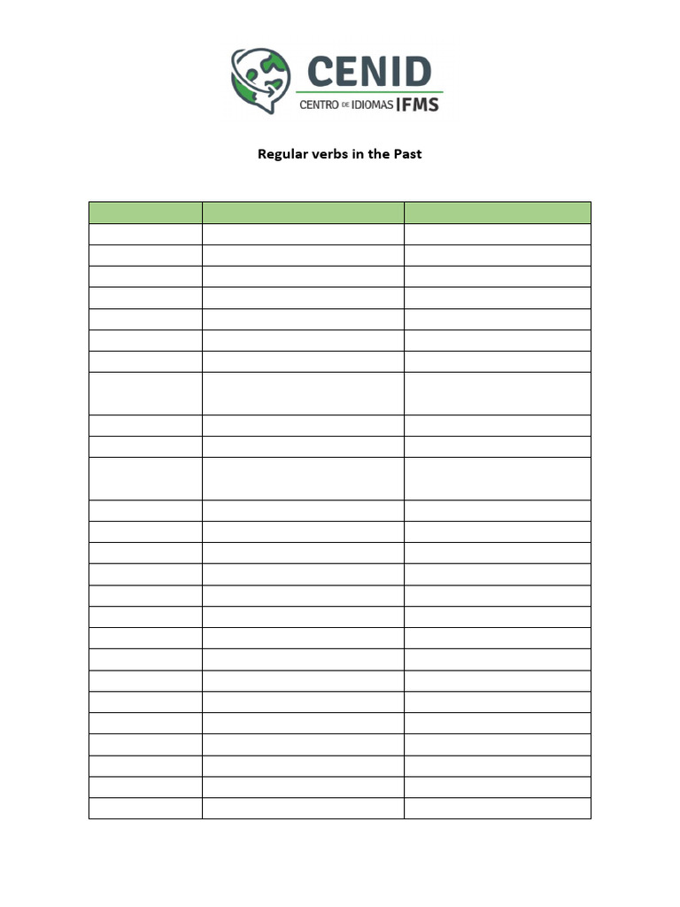 Regular Verbs Past Tense List | PDF | Linguistics