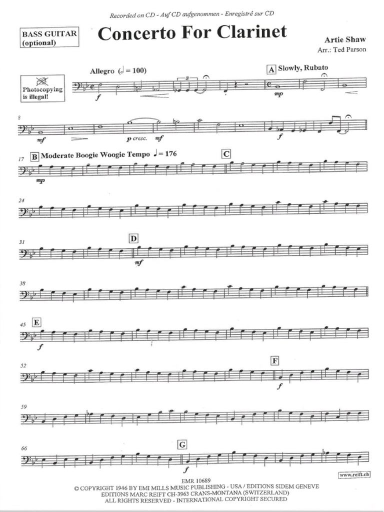 Bass Guitar. Artie Shaw | PDF
