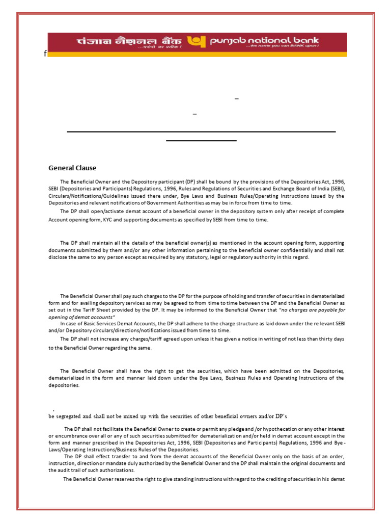 Rights and Obligations of Demat Account Holders | PDF | Indemnity ...