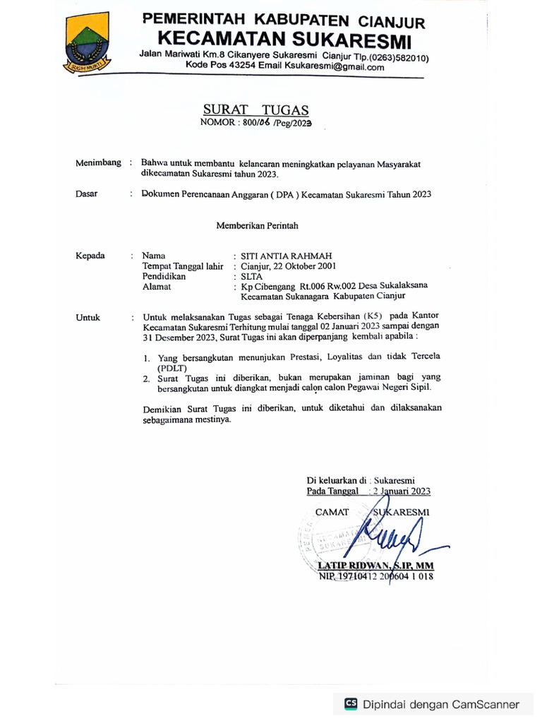 Surat Tugas 2023 | PDF