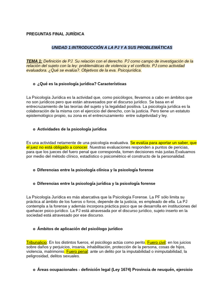JURÍDICA-_Preguntas_y_Respuestas[1] | PDF | Psicopatía | Psique (psicología)