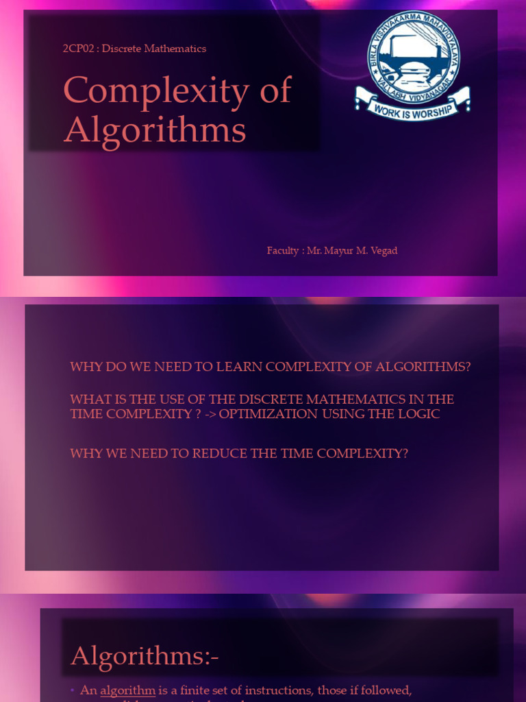 Complexity of Algorithms | PDF | Time Complexity | Computational Complexity Theory