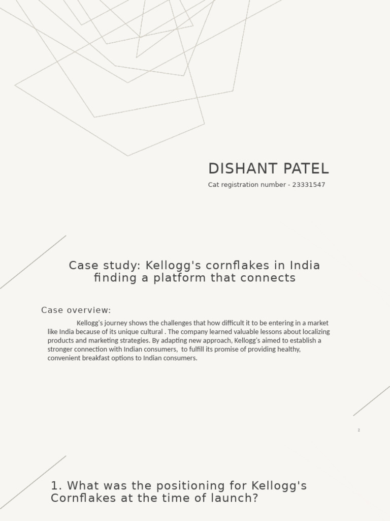 Kellogg's Case Study | PDF | Career & Growth | Cooking, Food & Wine