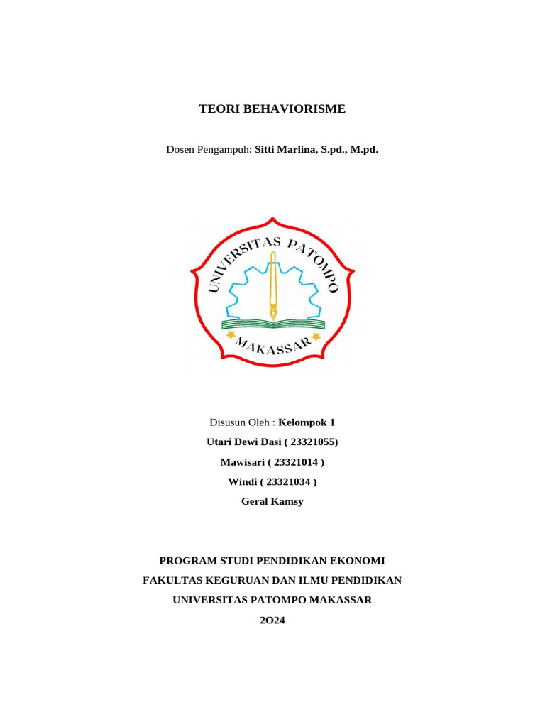 Teori Behaviorisme dalam Pembelajaran | PDF | Pengembangan Diri