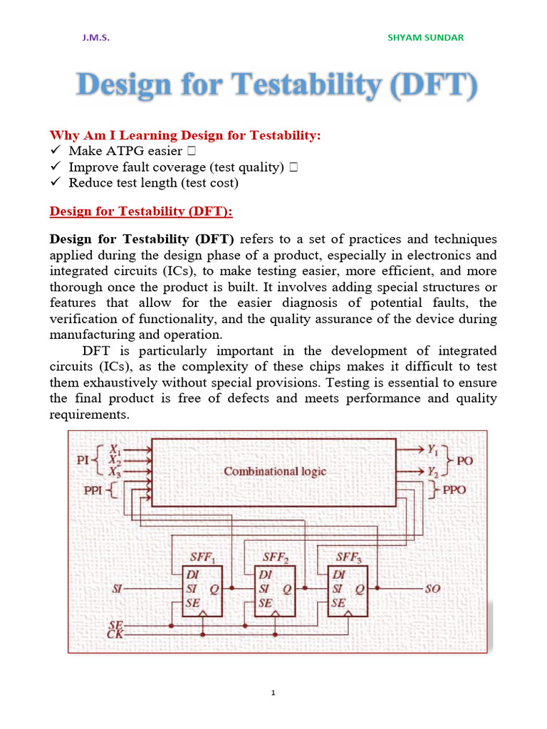 Concept of DFT in VLSI 1727748039 | PDF | Design | Electronic Design