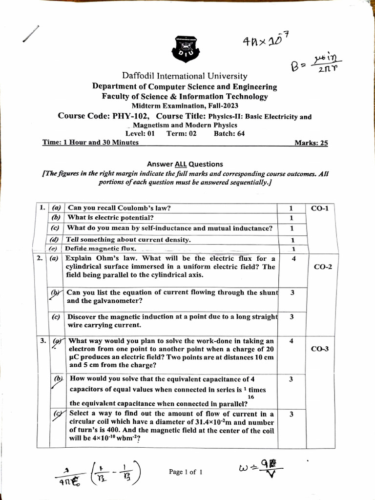 2nd Semester Previous Year Questions | PDF