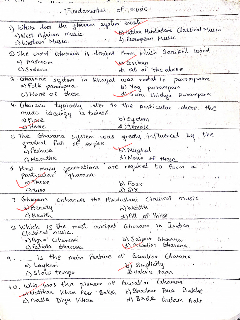 Fundamentals of Music Important Questions_copy | PDF