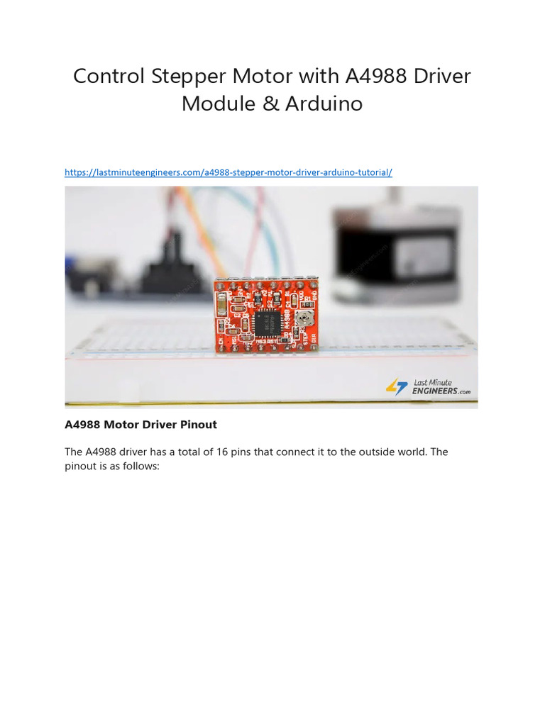 Control Stepper Motor with A4988 Driver Module | PDF | Electrical ...
