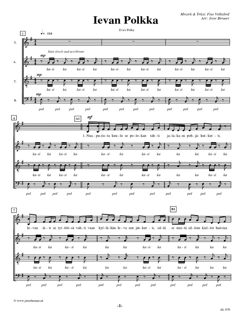 870 Levan Polka SATB E Minor | PDF